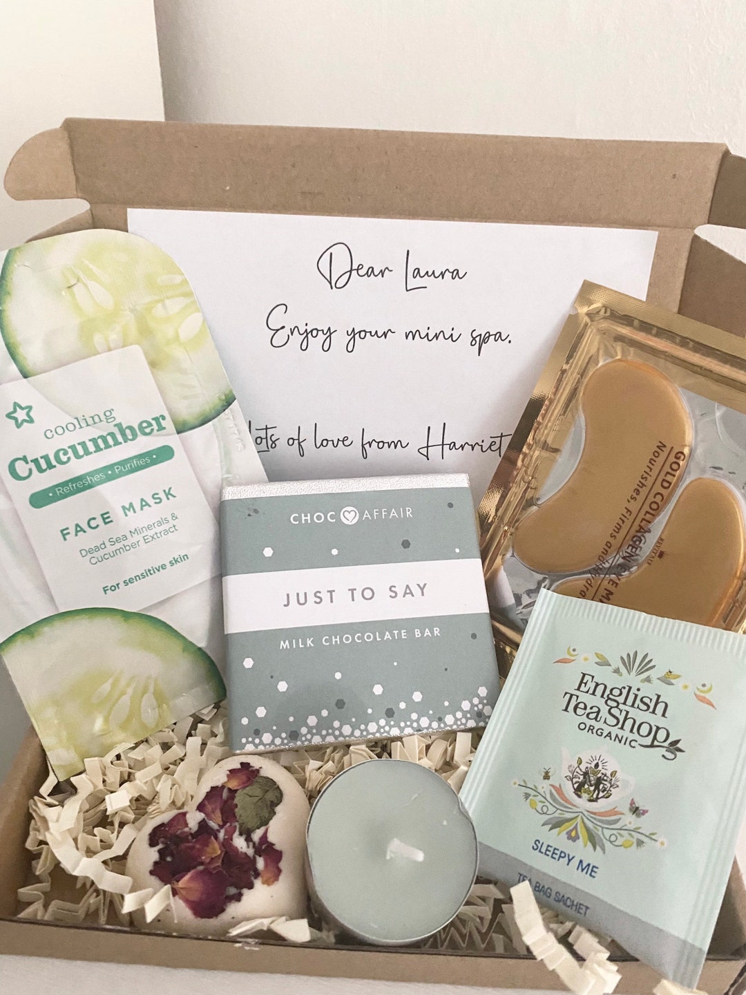 Deluxe Mini Pamper Spa Kit Letterbox Gift With Chocolate - Etsy UK