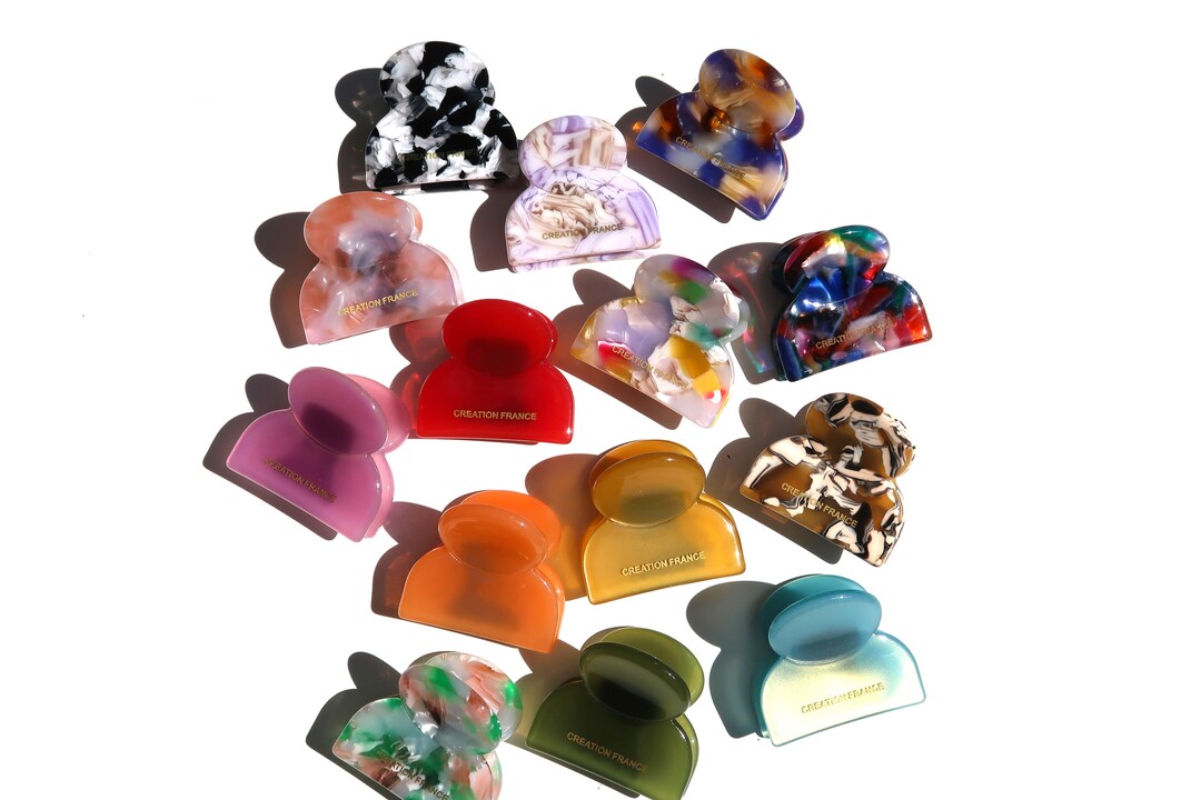 Cute Mini Tortoise Shell Hair Claw Acetate Hair Claw Multi Color Hair ...