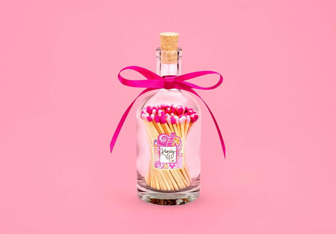 Bottled Pink & Dark Pink Tipped Matches Home Decor - Etsy UK