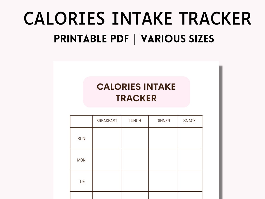 Calories Tracker Printable, Weekly Meal Planner, Weight Loss Tracker ...