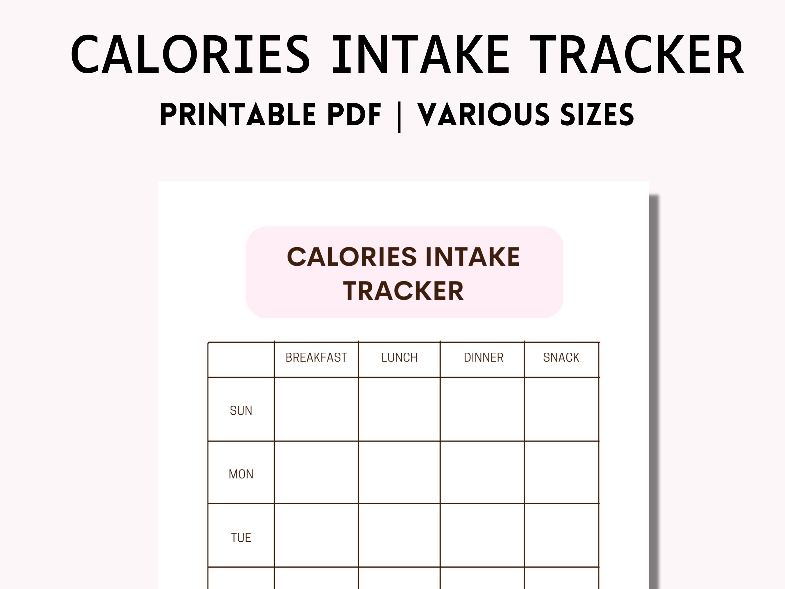 Calories Tracker Printable, Weekly Meal Planner, Weight Loss Tracker ...