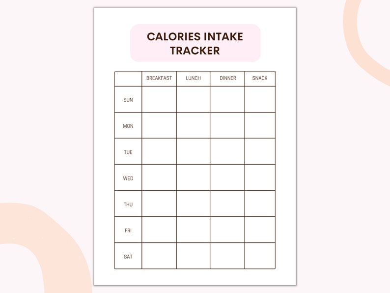 Calories Tracker Printable, Weekly Meal Planner, Weight Loss Tracker ...