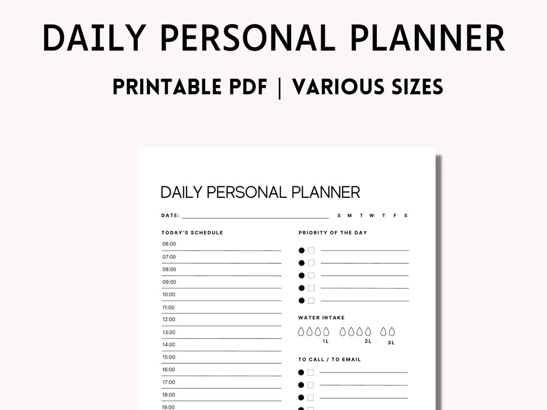 Minimalist Daily Planner, Printable to Do List for Studying/work ...