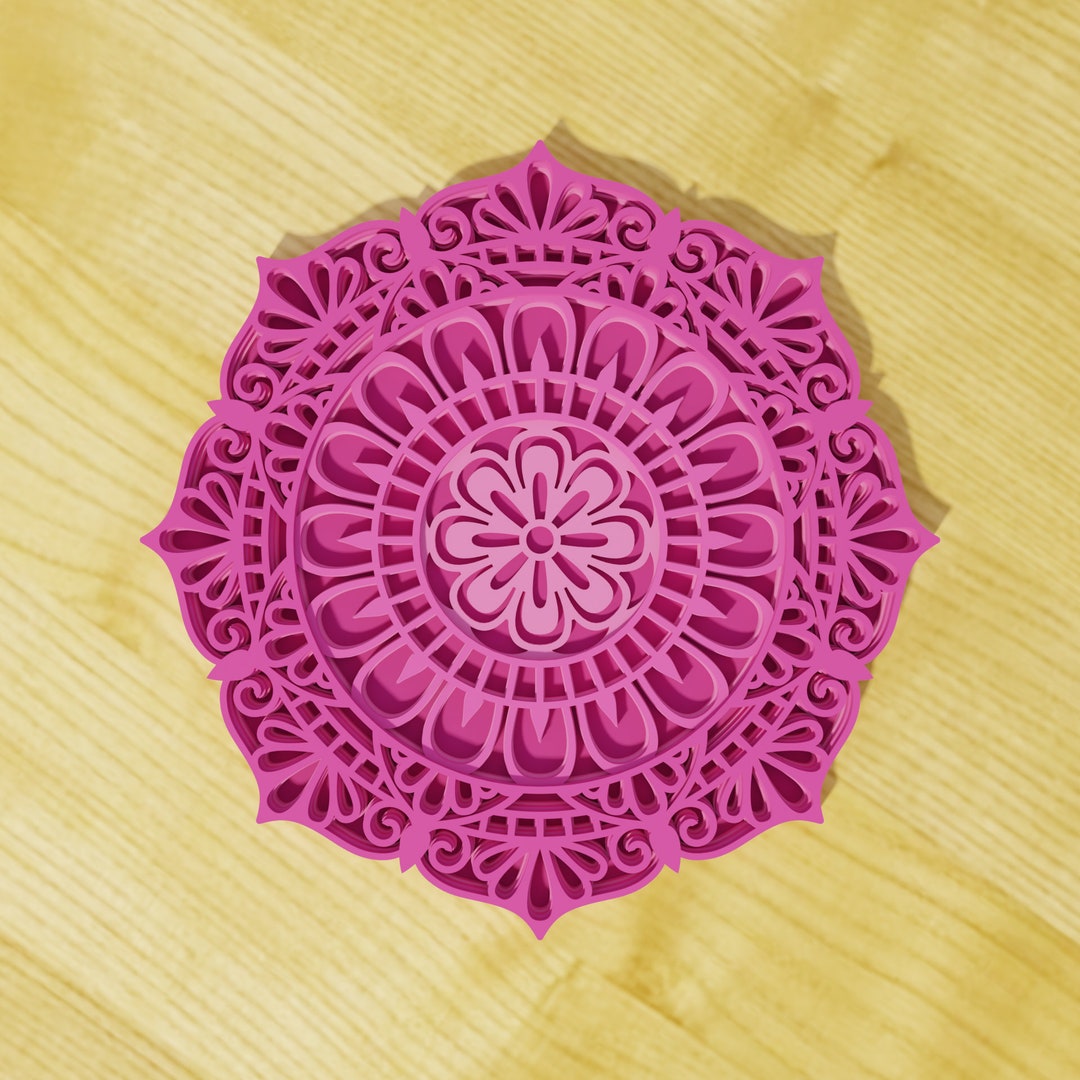 3D Mandala SVG, Model 827 Circular, Multi Layer Laser Cut DXF Files ...