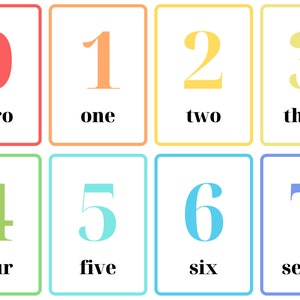 Basic Numbers Flashcards Printable - Etsy