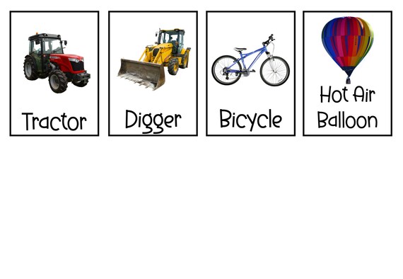 Vehicle Flashcards Flashcards Montessori Learning - Etsy