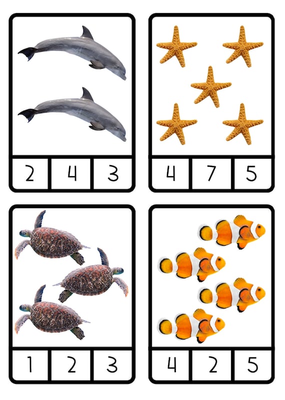 Ocean Counting Activity Sea Life Toddler Learning - Etsy