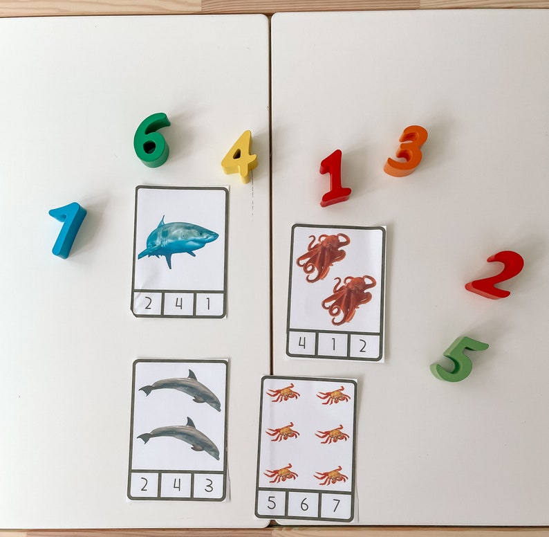 Ocean Counting Activity Sea Life Toddler Learning - Etsy