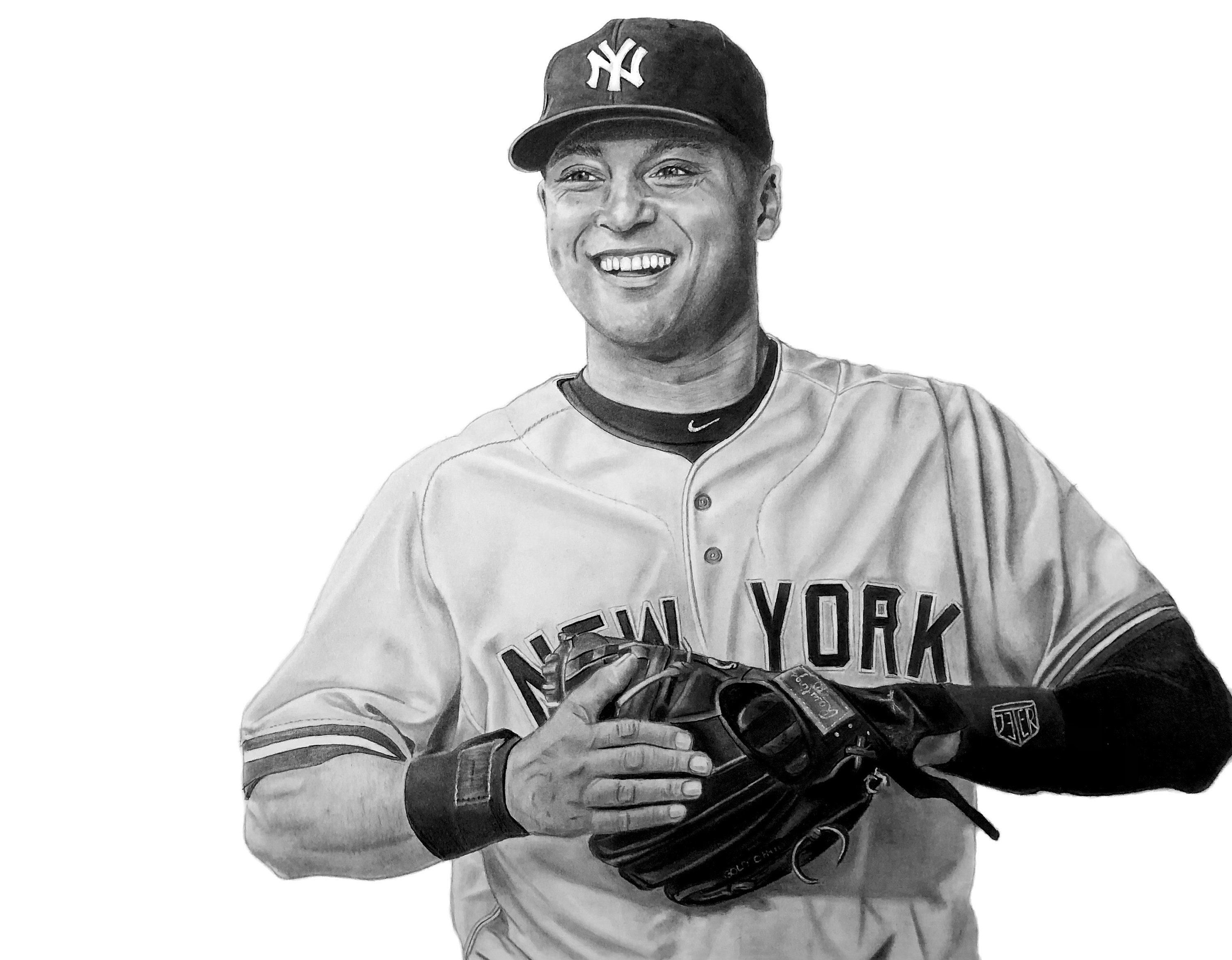 Derek Jeter - Art Print - 11"x14" - New York Yankees - Sketch - Etsy