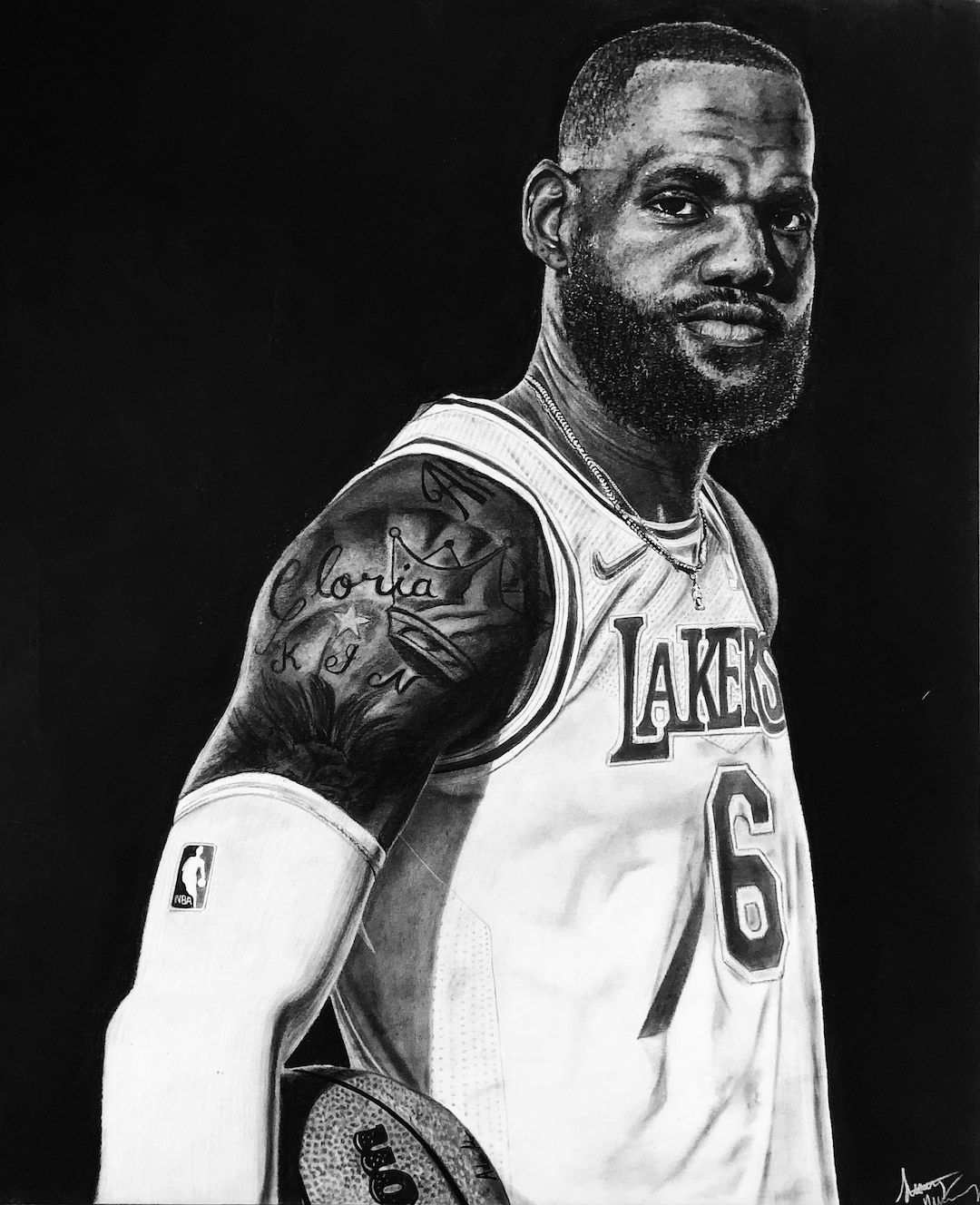 Lebron James Canvas Print - 16"x20" - Sketch - LA Lakers - Etsy