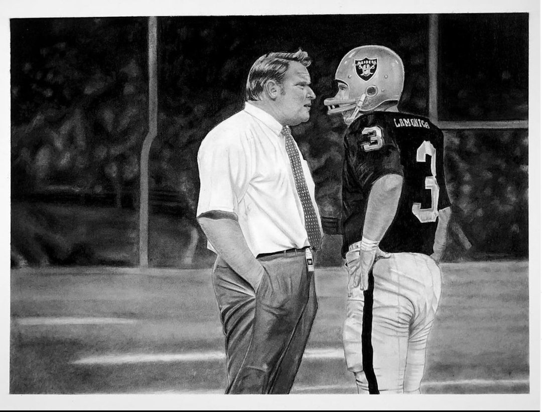 John Madden and Daryle Lamonica Raiders Original Drawing | 14"x17 ...