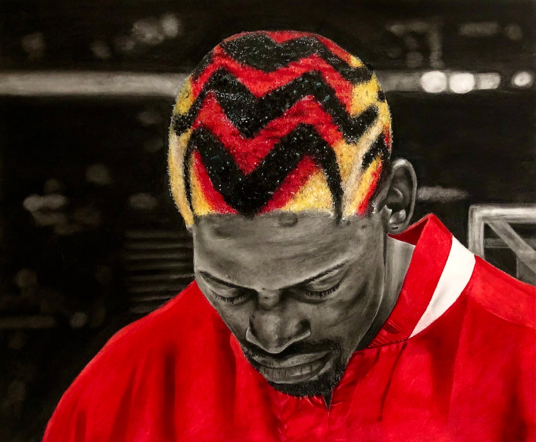 Dennis Rodman Chicago Bulls Original Drawing | 14"x17" Basketball Art ...