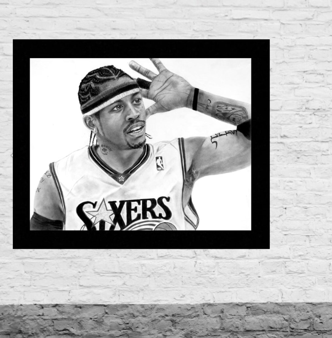Allen Iverson Art Print - 11"x14" - Philadelphia Sixers - Sketch - Etsy