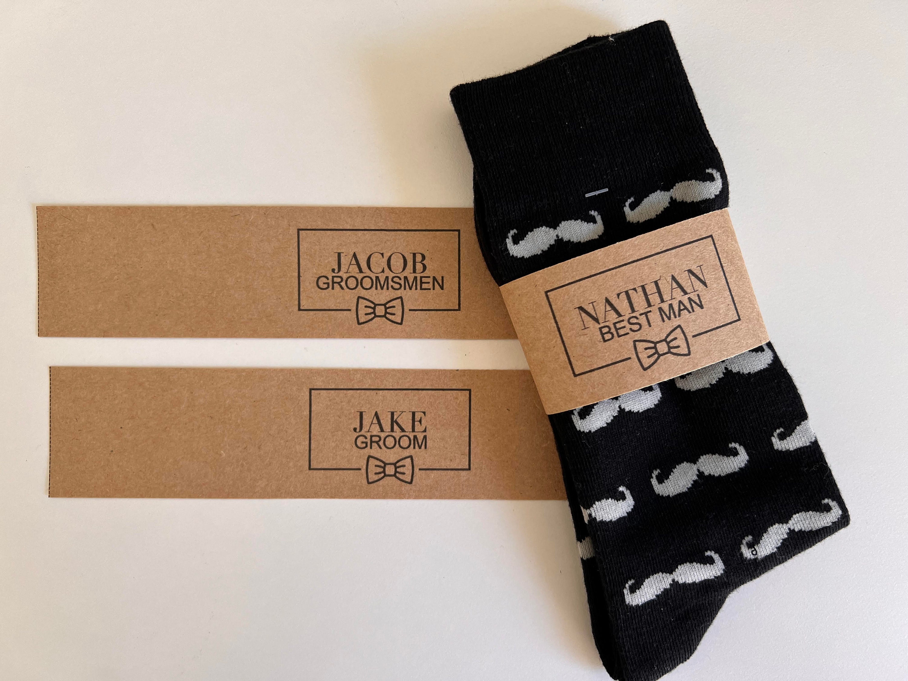Personalized Groomsmen Socks Labels - KRAFT PAPER 120gsm - Groomsmen ...
