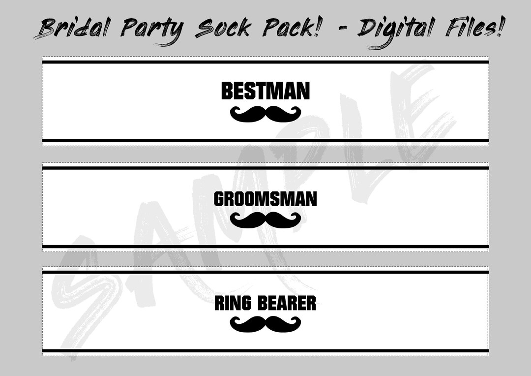 Groomsmen Sock Label Pack 3x Labels bestman Groom & Ring - Etsy