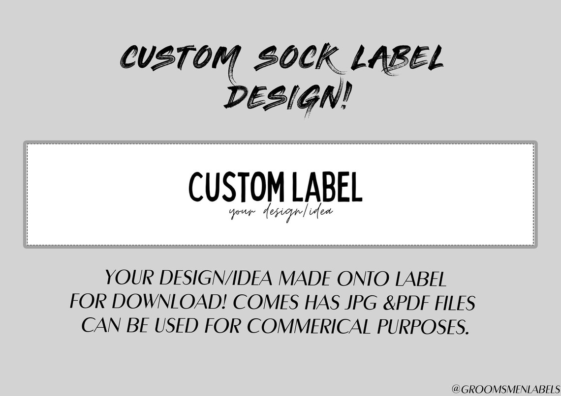 Custom Sock Label / Template, Wedding Socks, Bestman or Groomsmen Gift ...