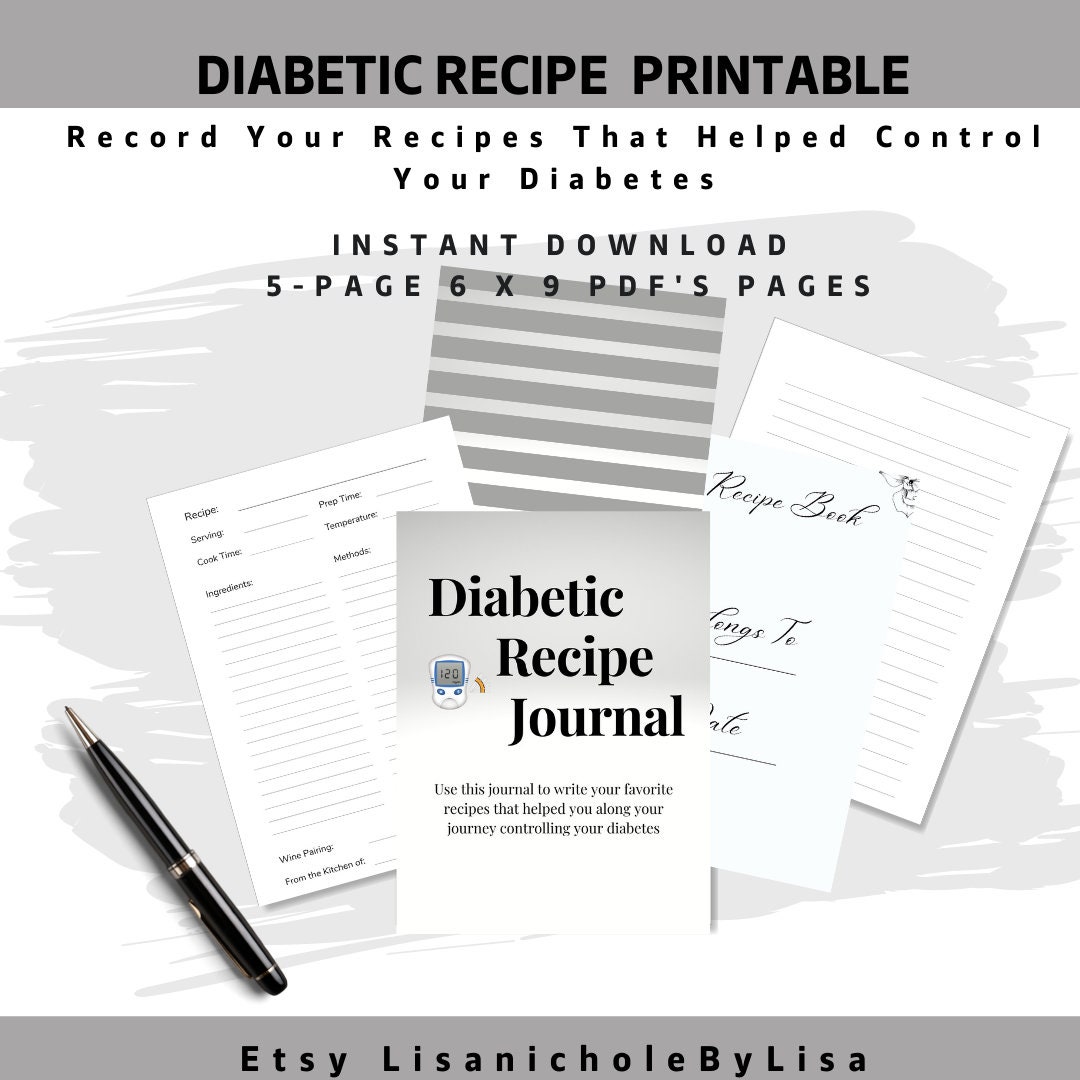 Printable Diabetic Recipe - Etsy