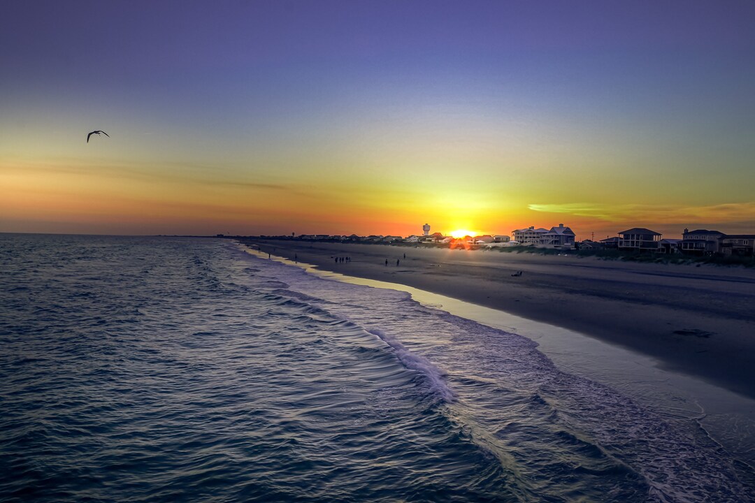 Atlantic Beach Sunset Print, North Carolina Beach Wall Art, Outer Banks ...