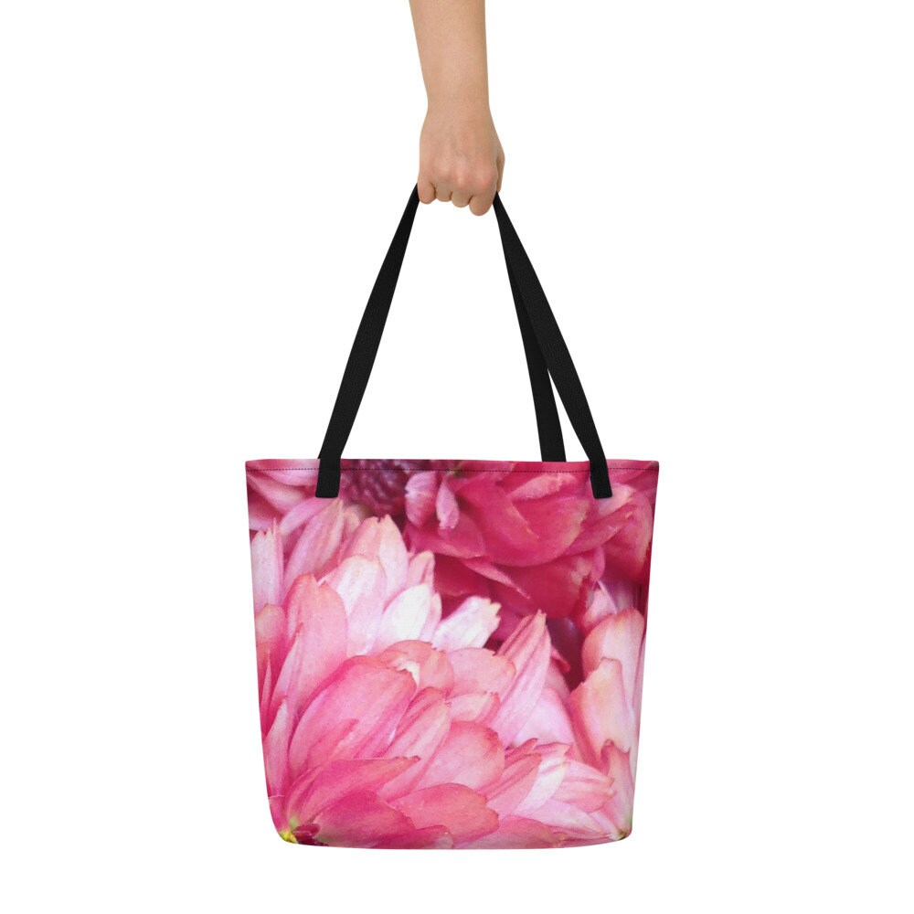 Pretty in Pink Beach Bag | Canvas Beach Bag | Large Inside Pocket ...