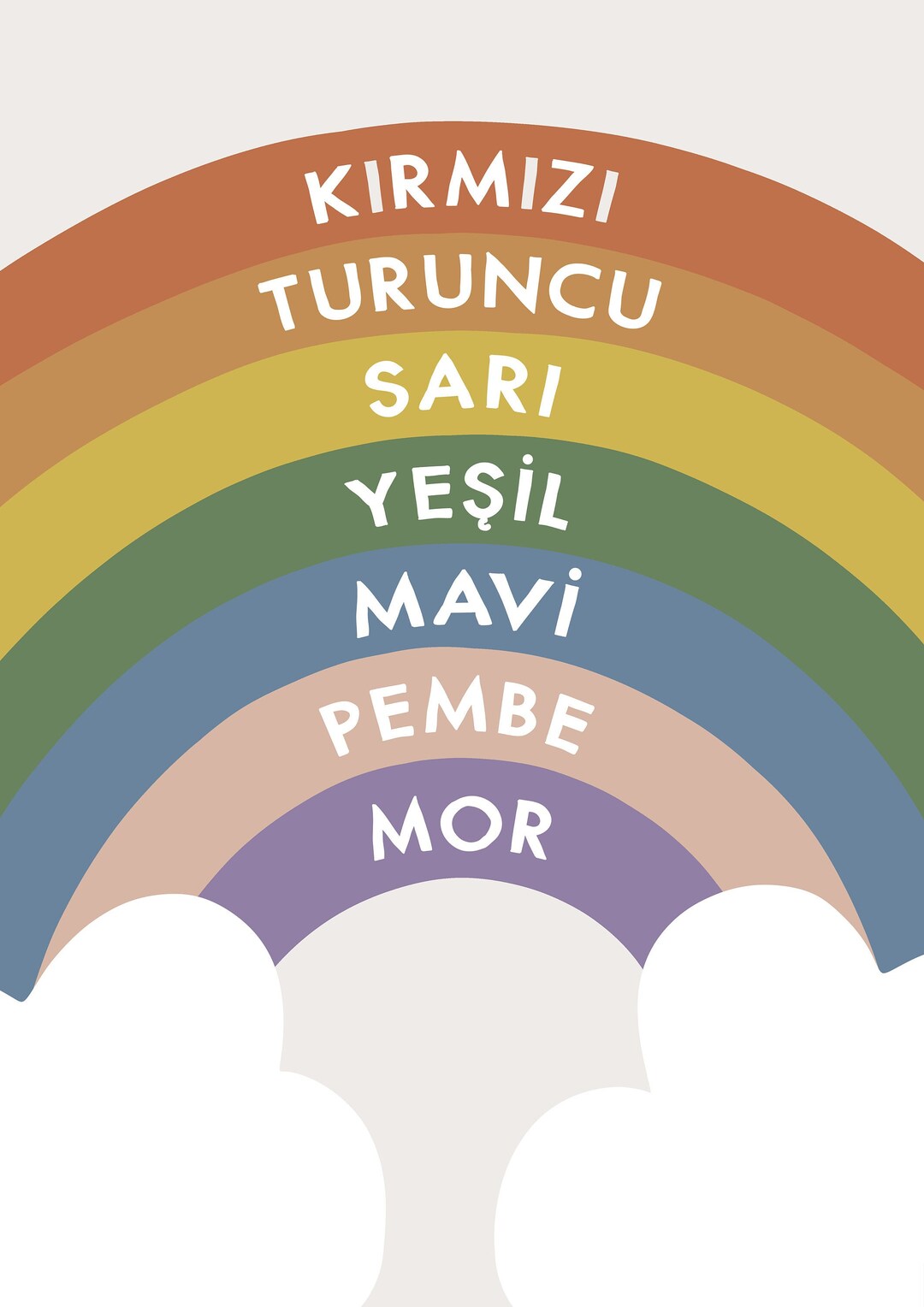 Learn Turkish - Colors | Renkler - Etsy