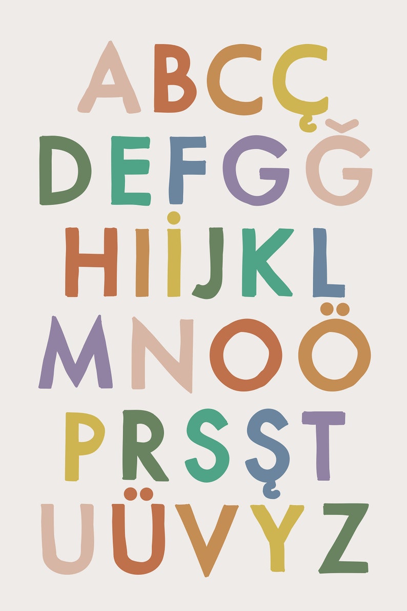 Türkisch lernen - 8 Lernposter - Alphabet - Zahlen - Wetter - Gefühle ...