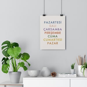 Learn Turkish - Days of the Week | Haftanın Günleri - Etsy