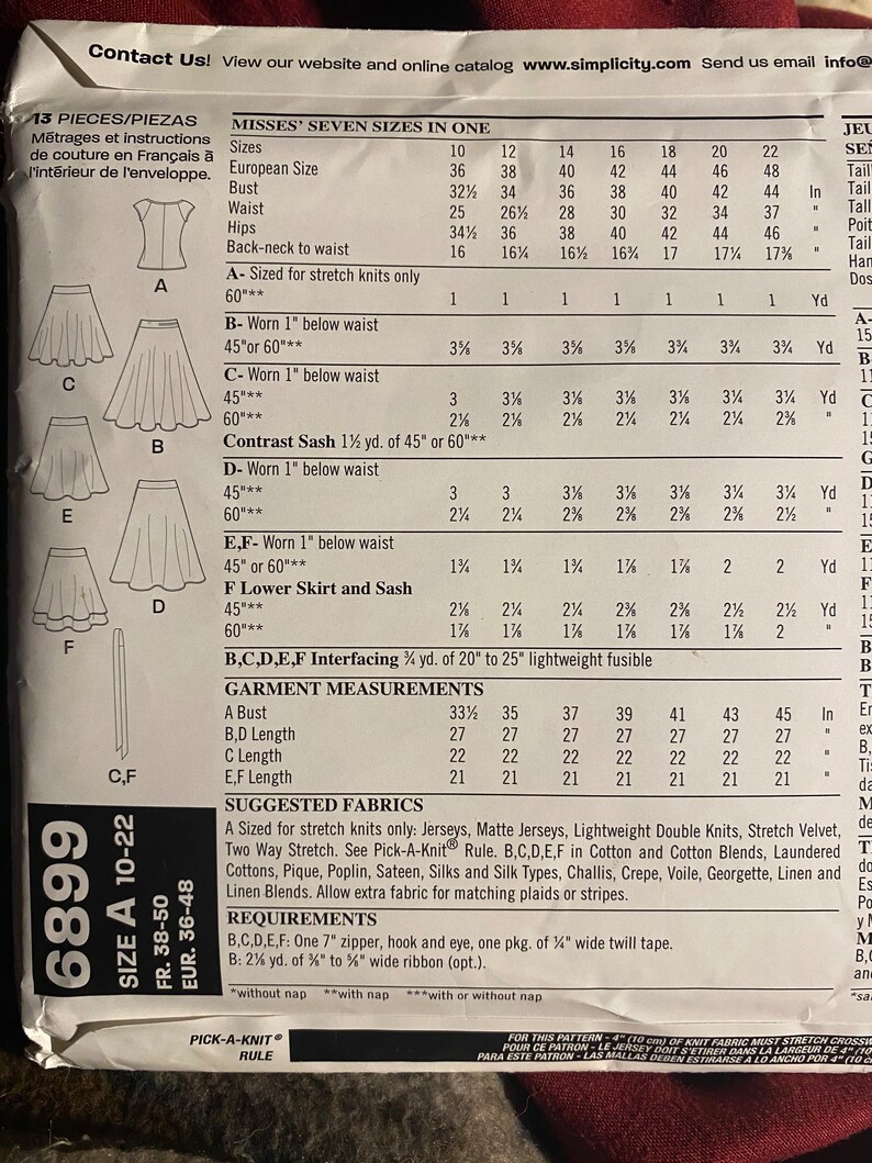 New Look 6889 Size A (10-22)easy Skirt Pattern UN-CUT - Etsy Canada