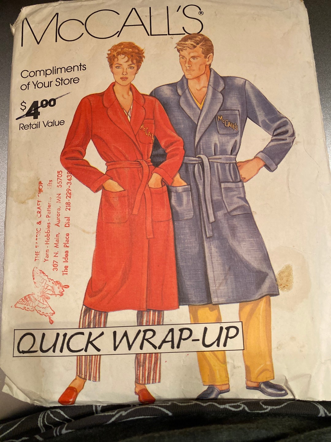 Mccalls Quick Wrap up Robe 1100 S-XL - Etsy