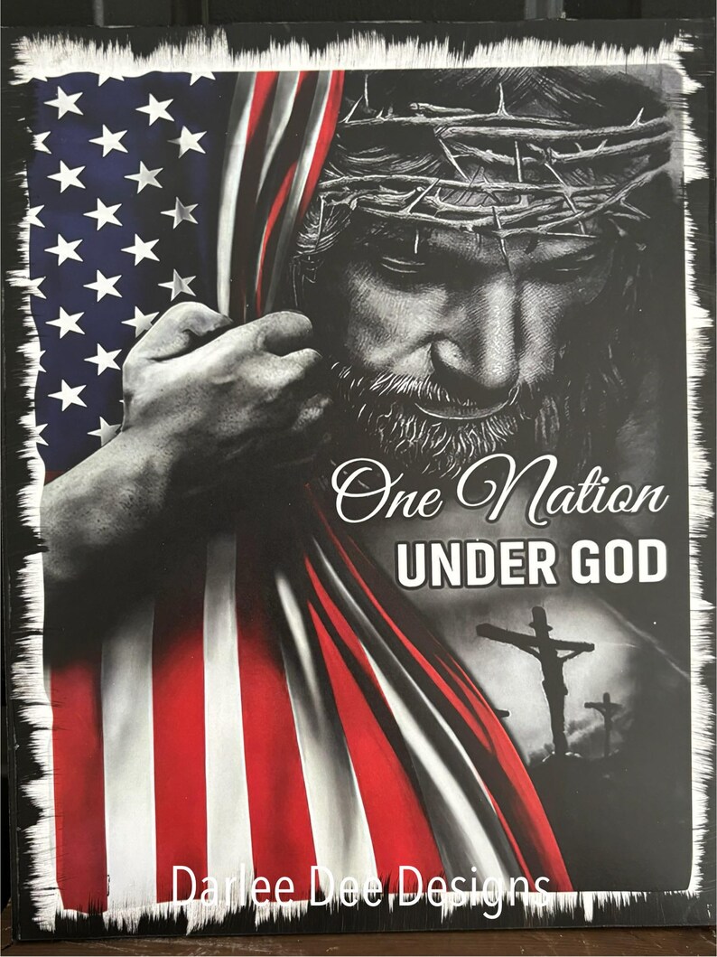Patriotic Jesus Sign- Wreath Attachment-summer Signs-spring Decor ...