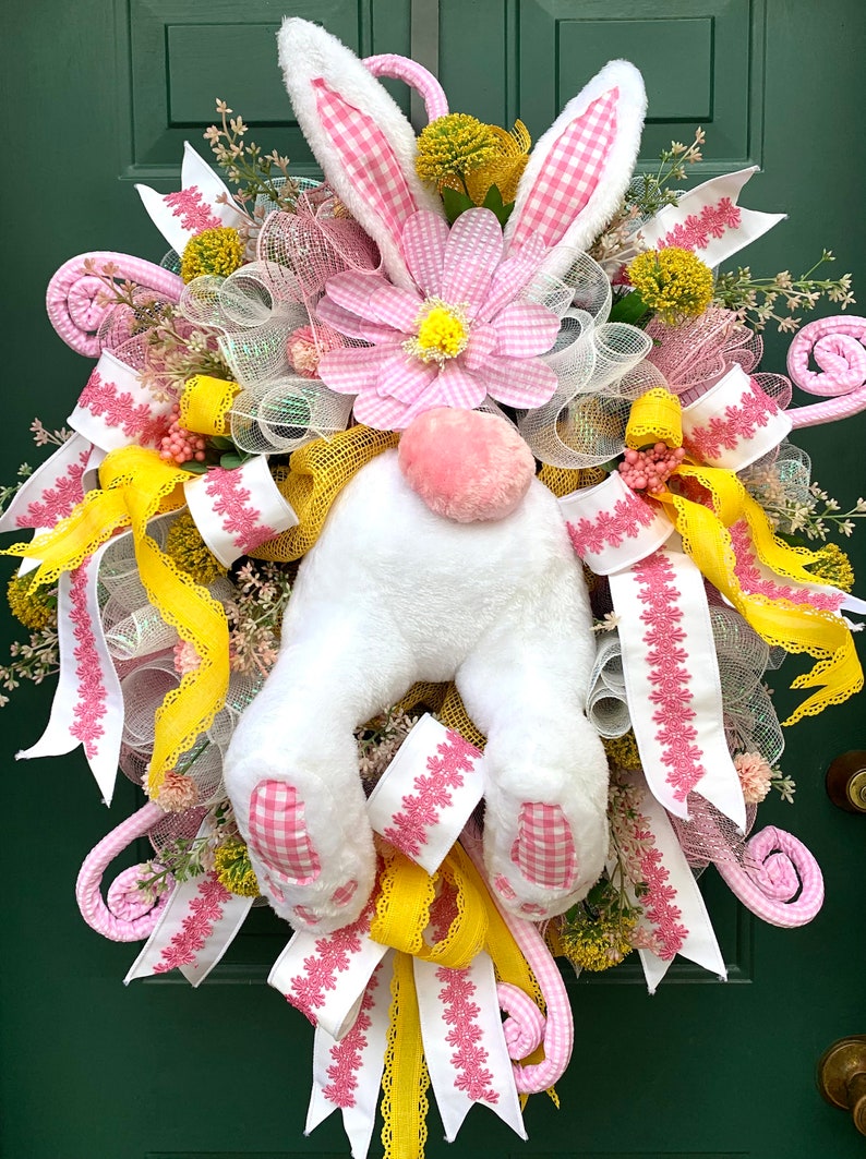 Easter Bunny Wreath-bunny Wreath-bunny Rabbit Wreath-bunny Decor-easter ...