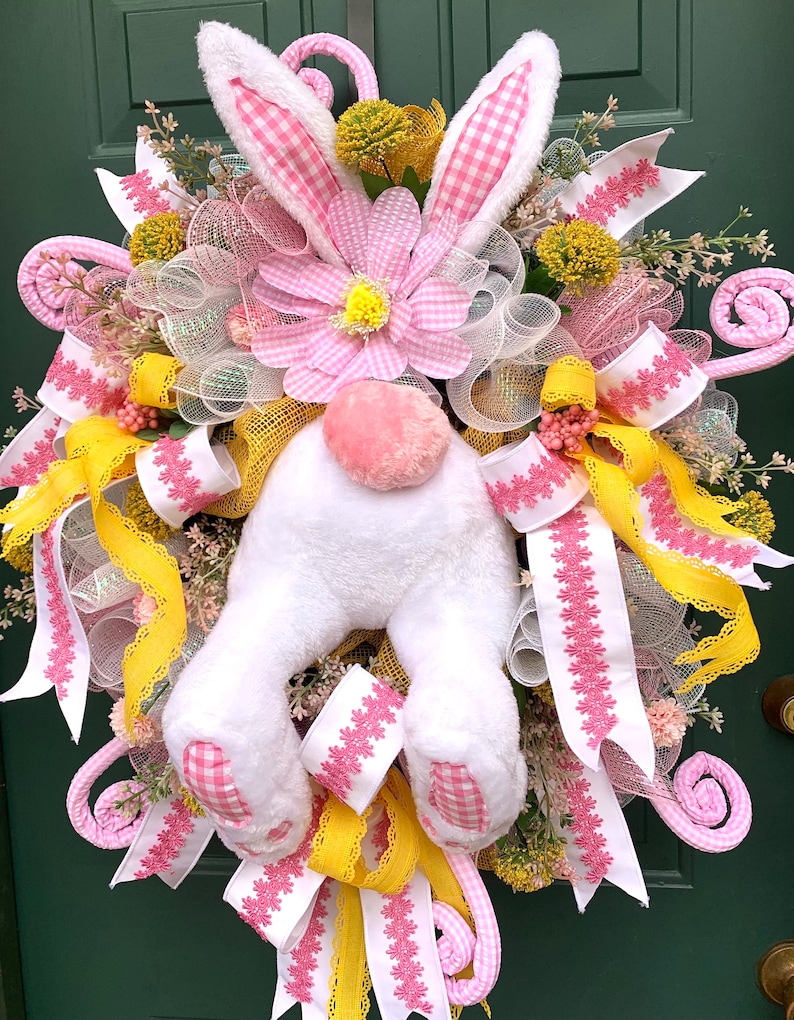 Easter Bunny Wreath-bunny Wreath-bunny Rabbit Wreath-bunny Decor-easter ...