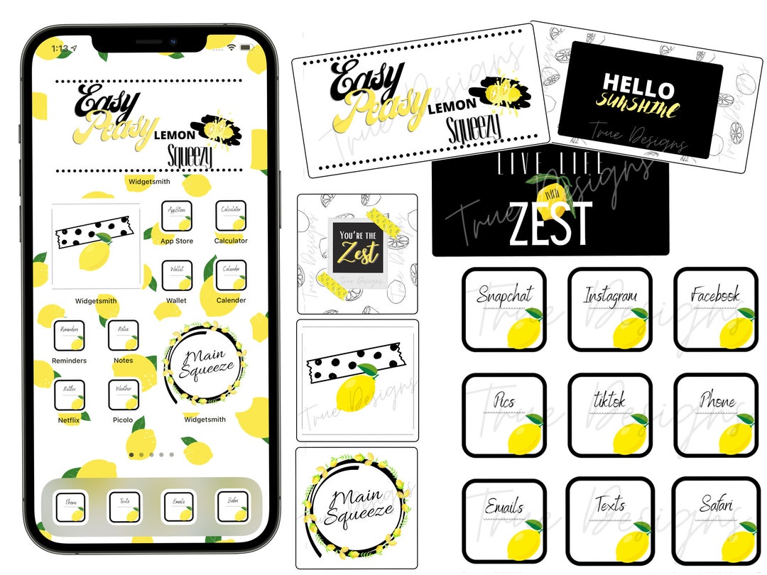 Lemonade- Ios Icons, Widgets & Wallpapers. - Etsy