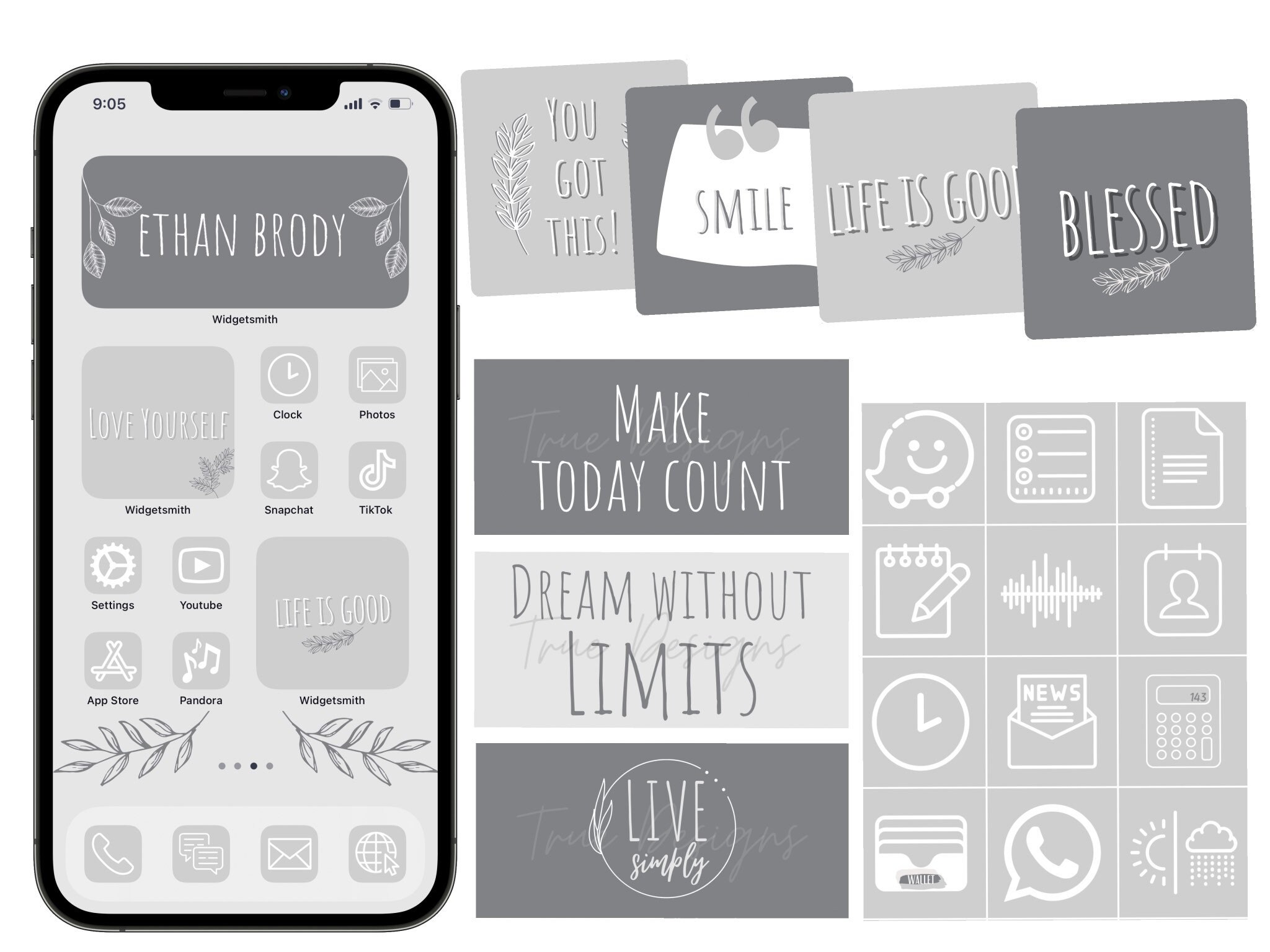Gray Slate - Ios Icons, Widgets & Wallpapers. - Etsy