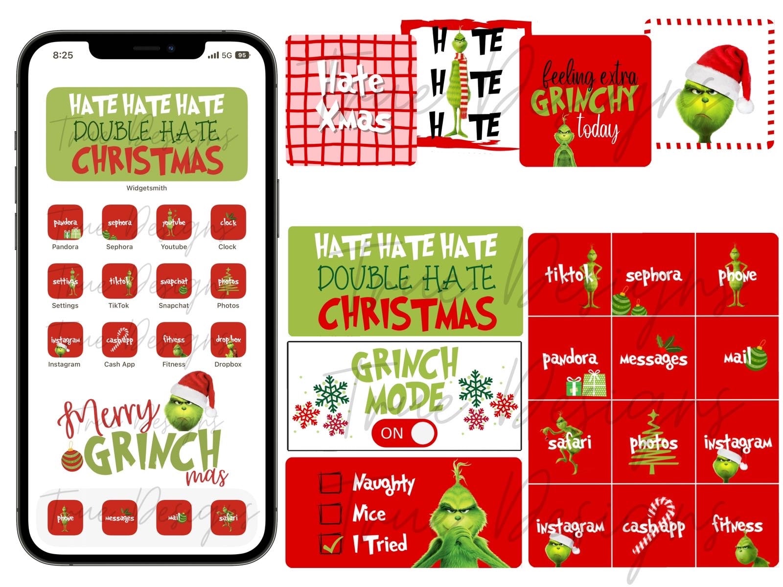 Grinchmas - Ios Icons, Widgets & Wallpapers. - Etsy