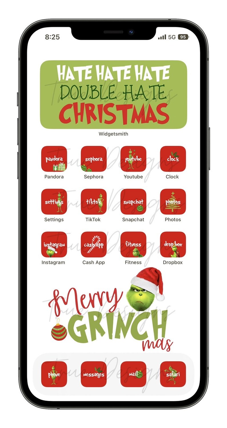 Grinchmas - Ios Icons, Widgets & Wallpapers. - Etsy