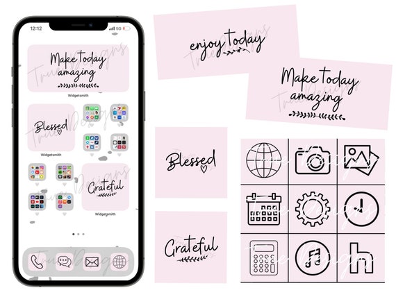 Mint Pink Ios Icons Widgets & Wallpapers. - Etsy