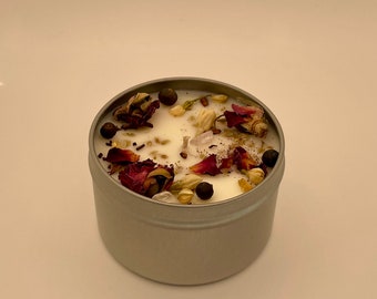 Attract Love Intention Candle Packed With Crystals Herbs & - Etsy