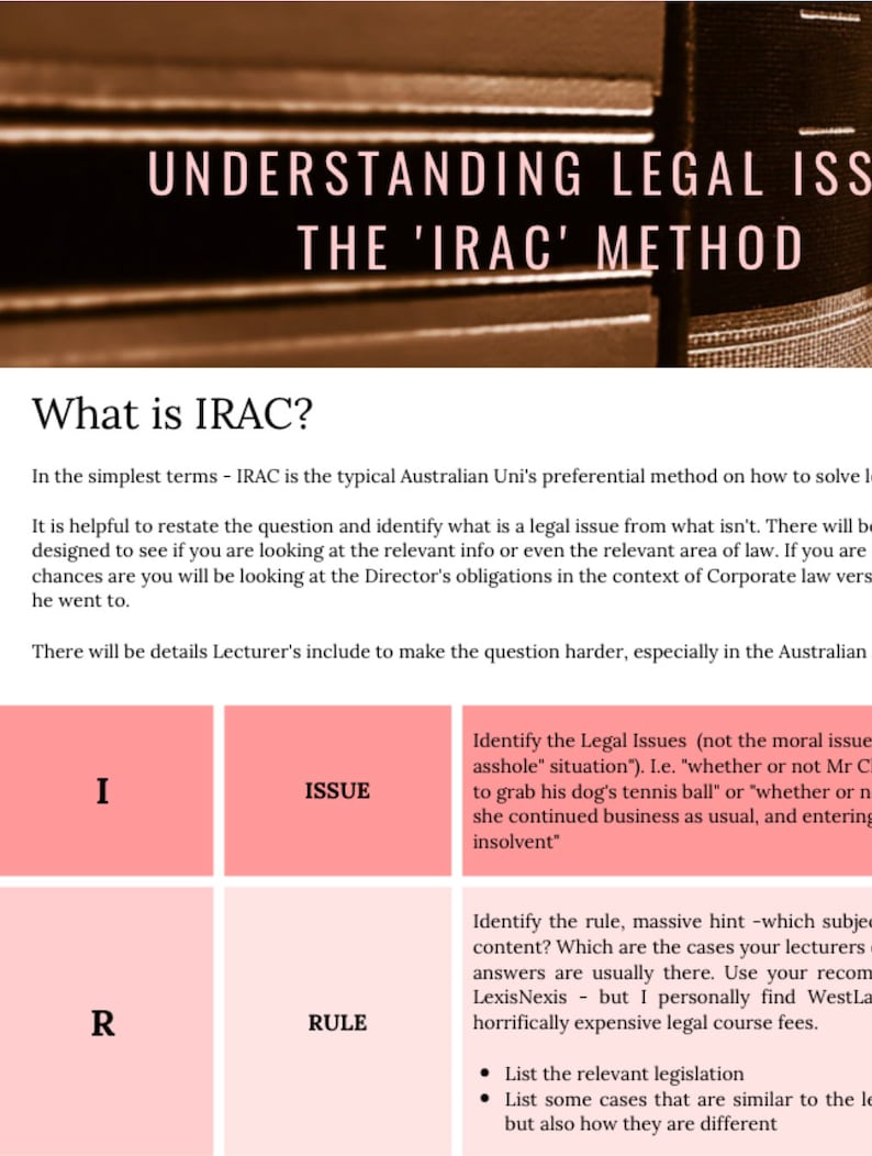 Law Student Cheat Sheet | Australian Law Student Notes | Legal Guide ...