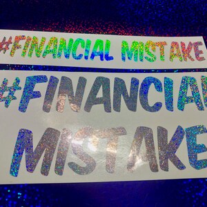 Financial Mistake Sticker Vinyl Decal JDM Funny Car Truck - Etsy