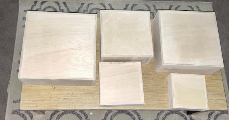 Handmade Wooden Buffet Risers: Set of 5 Display Cubes/ Dessert Risers ...
