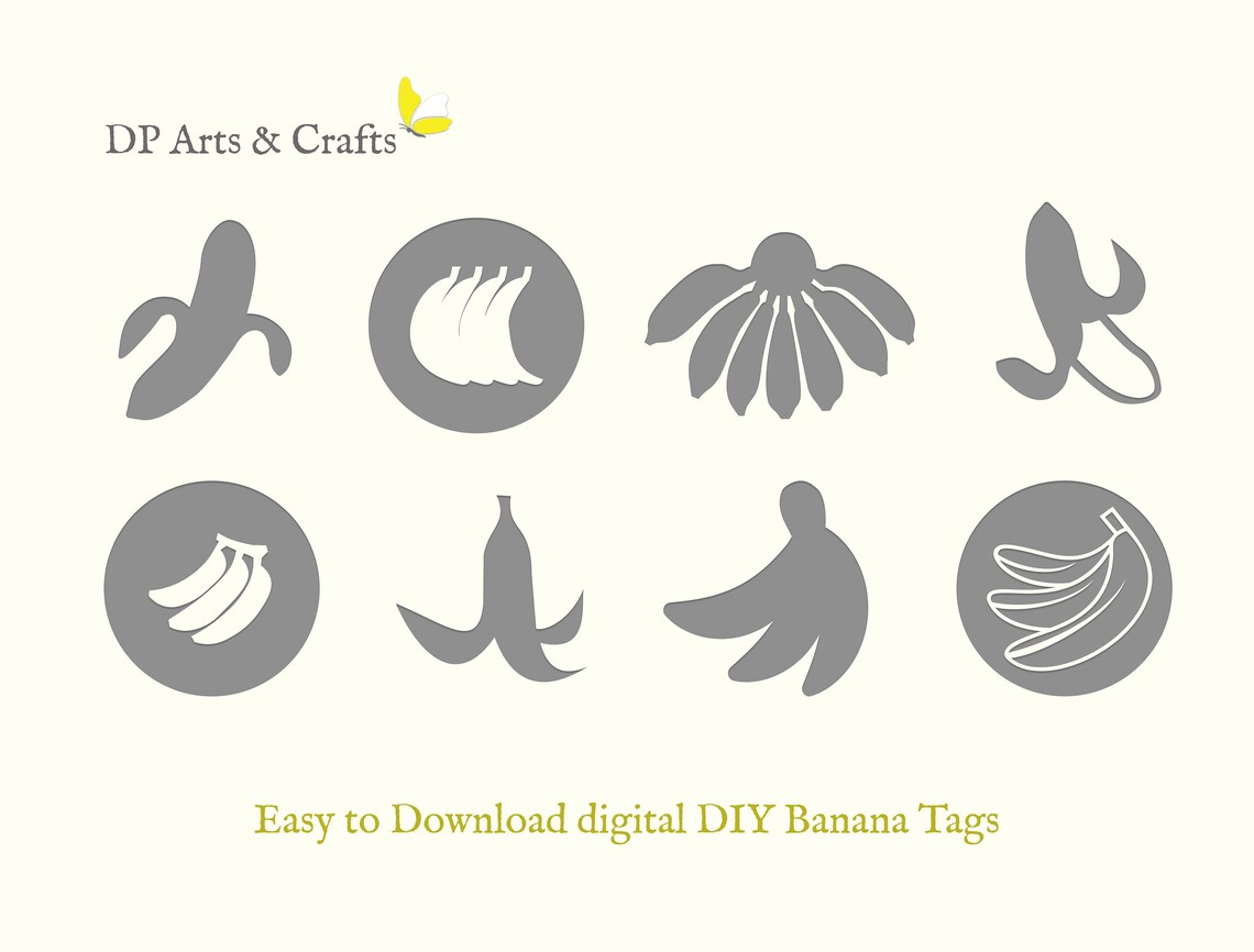 Banana Tag SVG Template, Gift Tag Banana Svg, Banana Fruits, DIY Tags ...