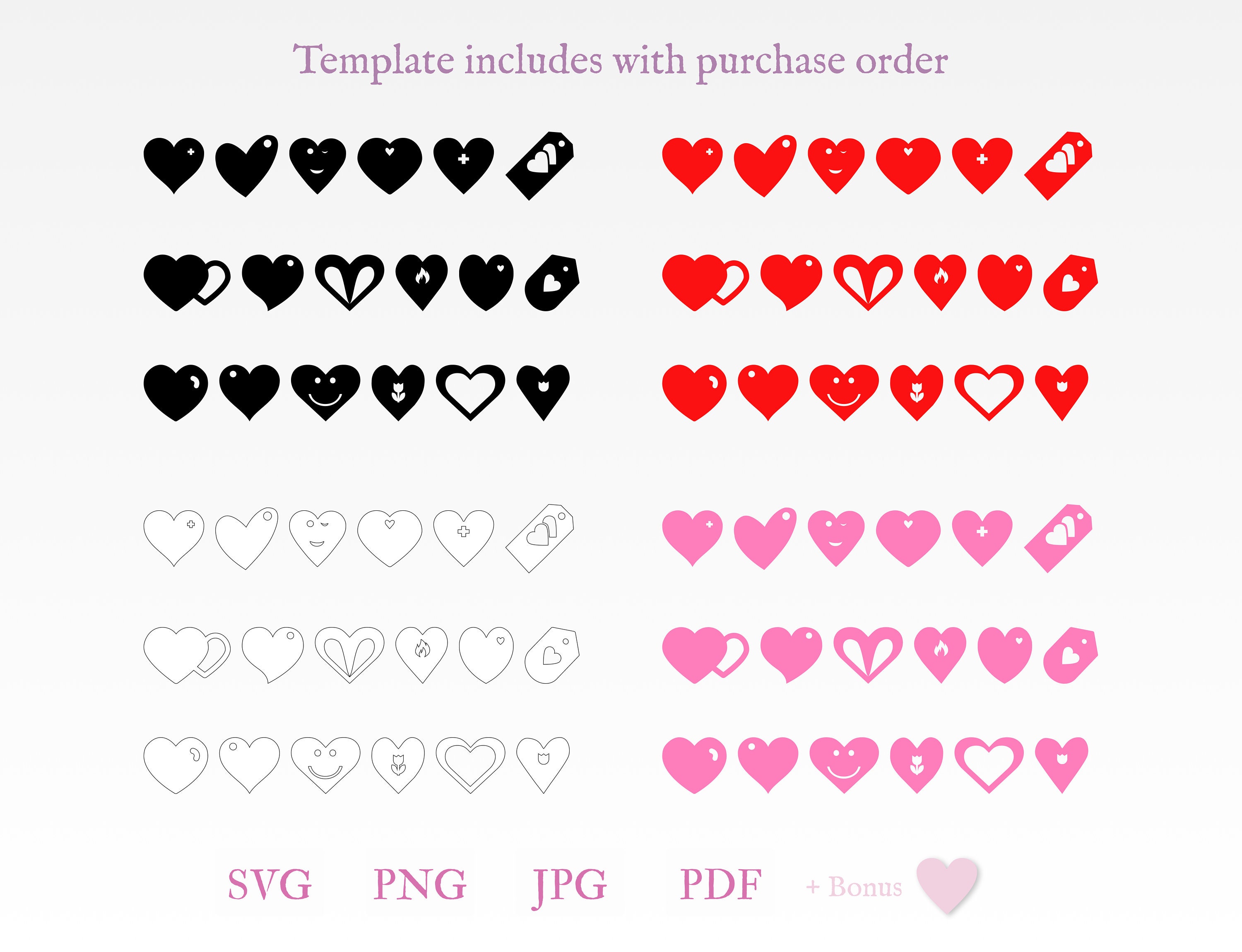 Heart Tag SVG | Tags Bundle of 18 | Tags Template | Gift Heart Tag ...