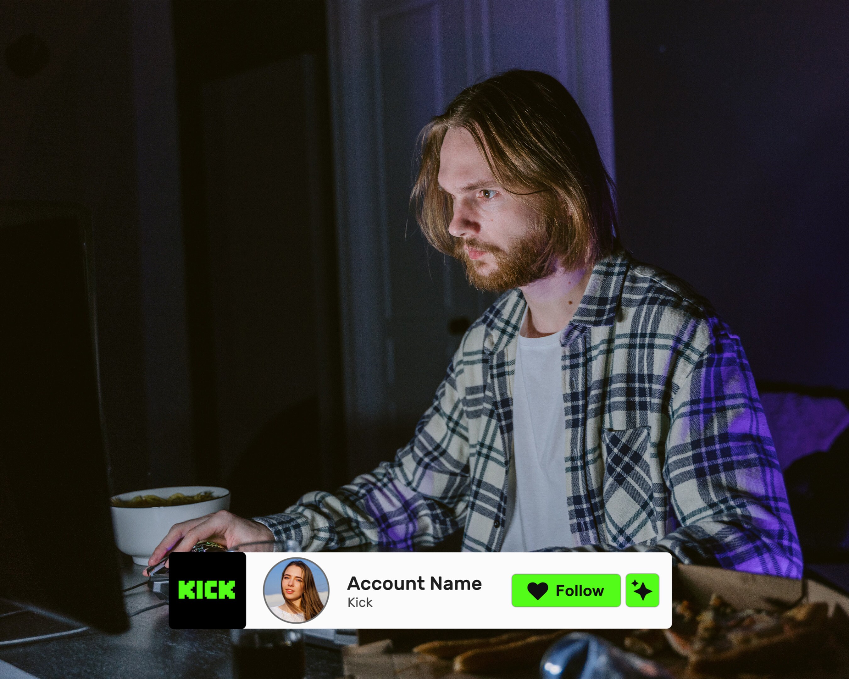 Custom Animated Kick Overlay Follow Transparent and Blue - Etsy