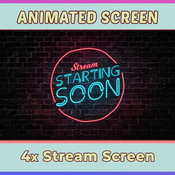 Twitch Overlay Neon Brick Background - Etsy