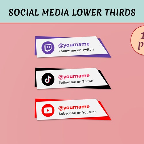 Custom Social Media Lower Thirds for Twitch Overlays Animated - Etsy