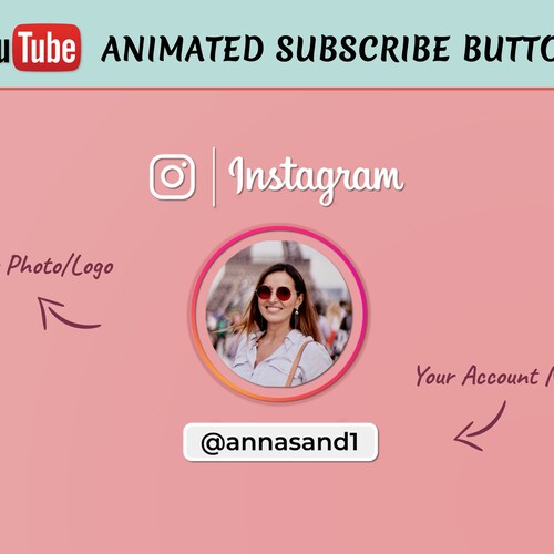 Custom Animated Instagram Follow Button Overlay for Intro - Etsy