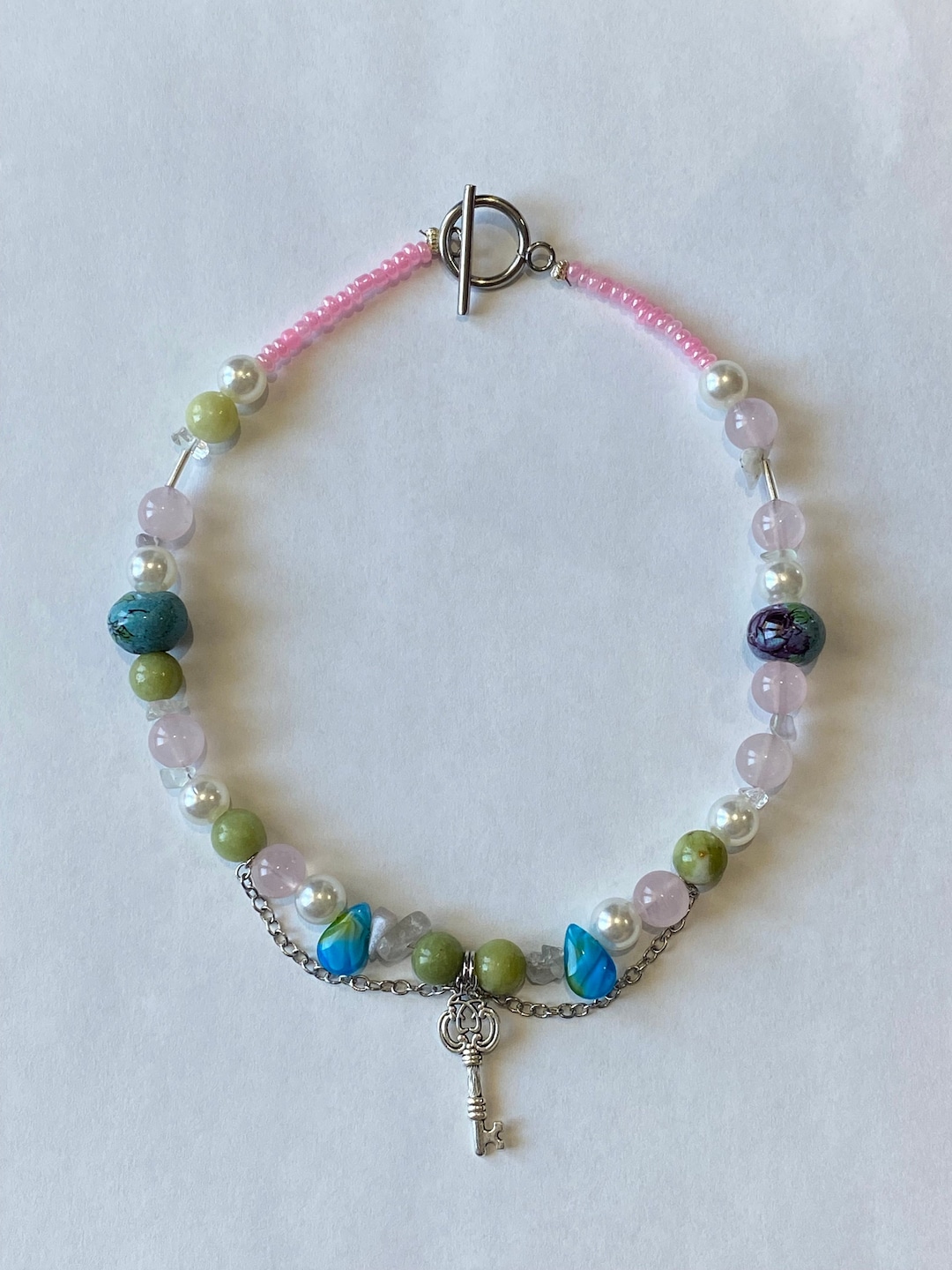 Y2k Fairy Key Necklace - Chain - Key - Fairy - Coquette - Pearls ...