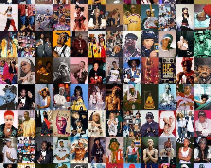 205 PCS Vintage Rap and Hip Hop Posters Retro Rapper Wall Collage Kit ...