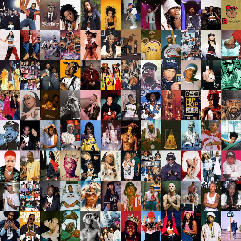 205 PCS Vintage Rap and Hip Hop Posters Retro Rapper Wall Collage Kit ...