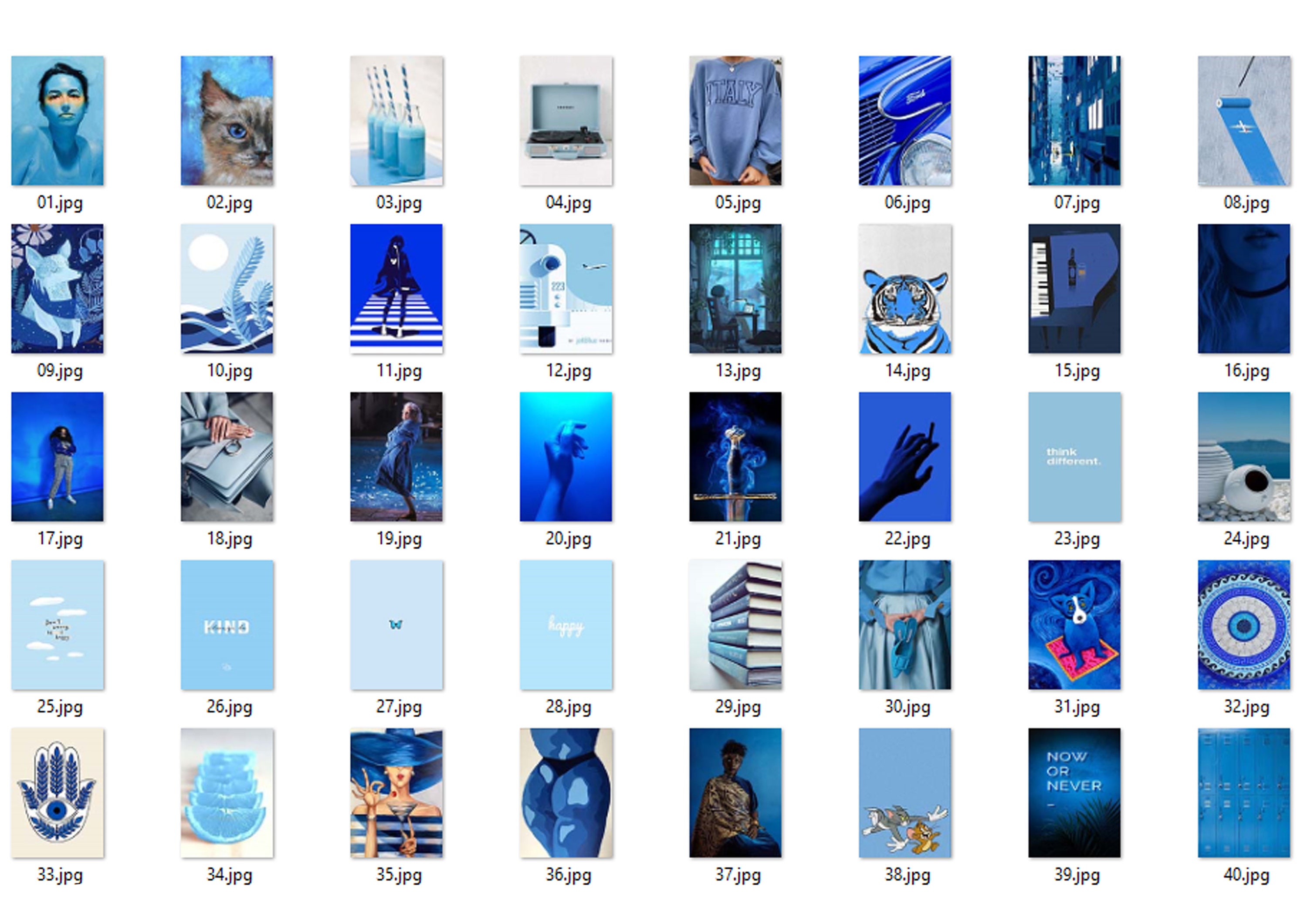 Blue Aesthetic Wall Collage Kit | 125 Piece Photo Prints (digital ...